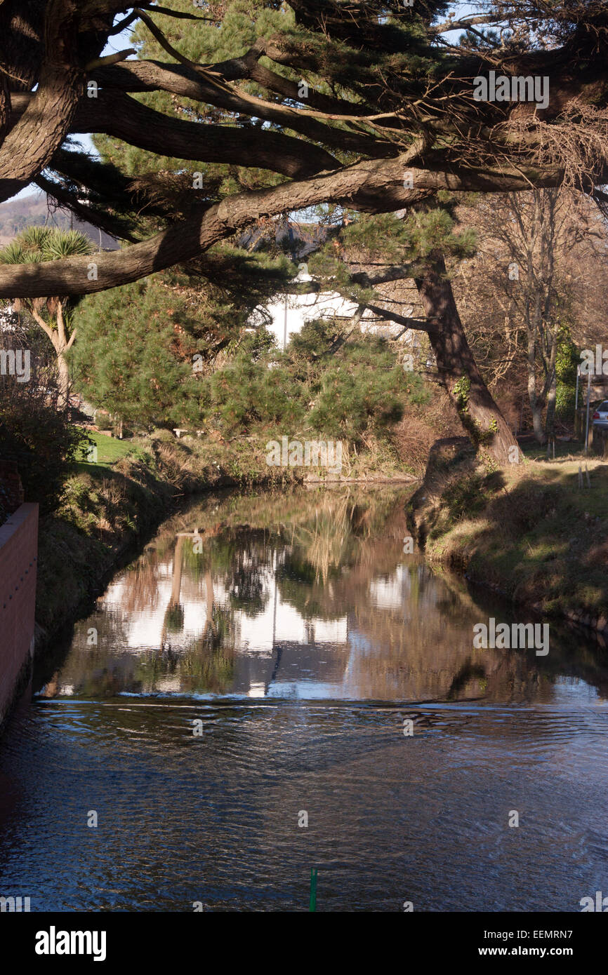The River Sid at Sidmouth, Devon, near the ford on Mill Street Stock ...