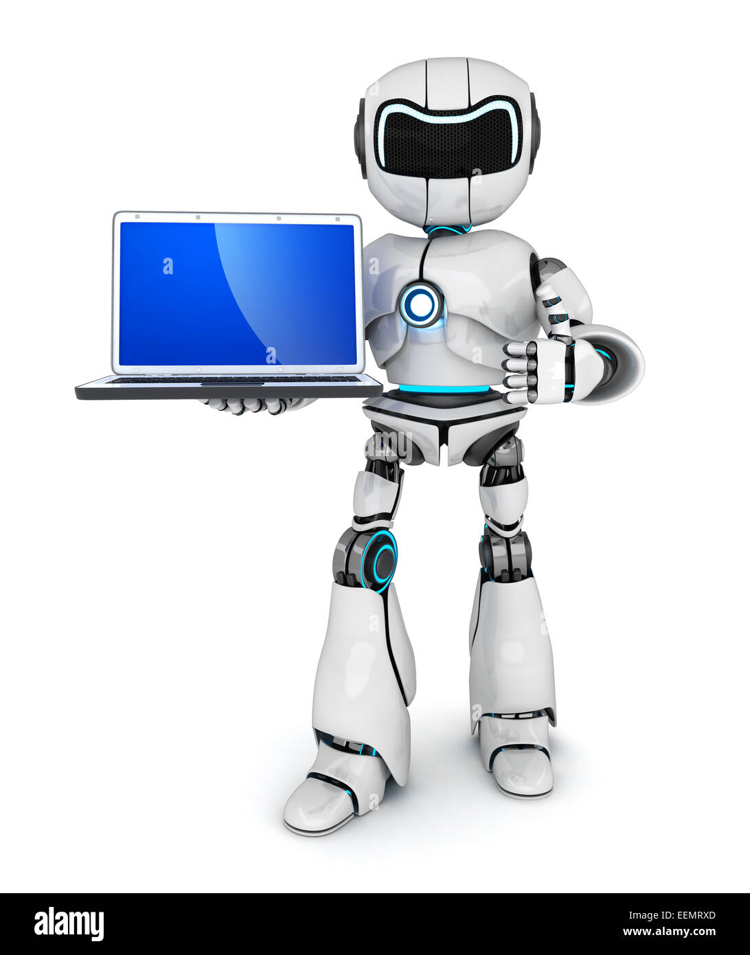 Robot holding laptop hi-res stock photography and images - Alamy