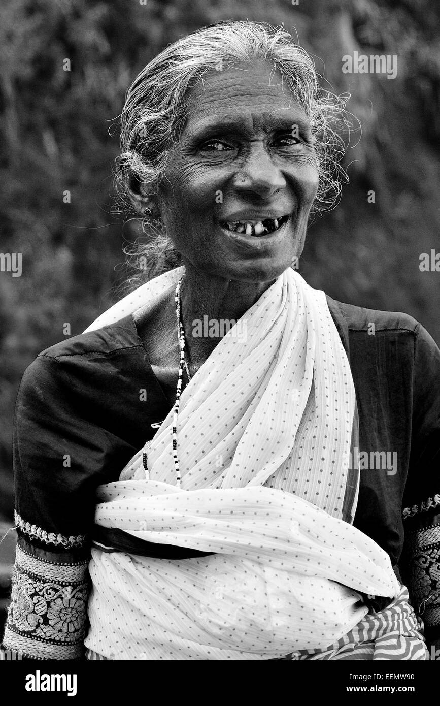 Character study of a cheerful Sri Lankan lady with gap-toothed smile ...