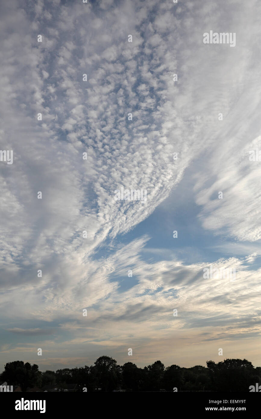 Cirrus cloud formations over willaston hi-res stock photography and ...