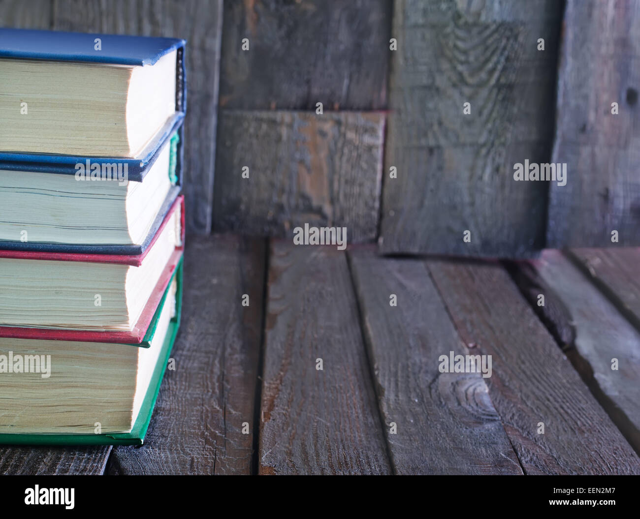 stack of old books and on a table Stock Photo - Alamy