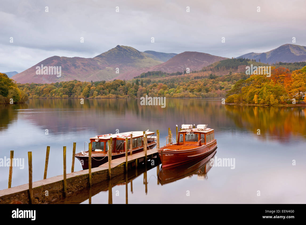 A view of Boats at Friars Crag on Derwentwater Stock Photo - Alamy