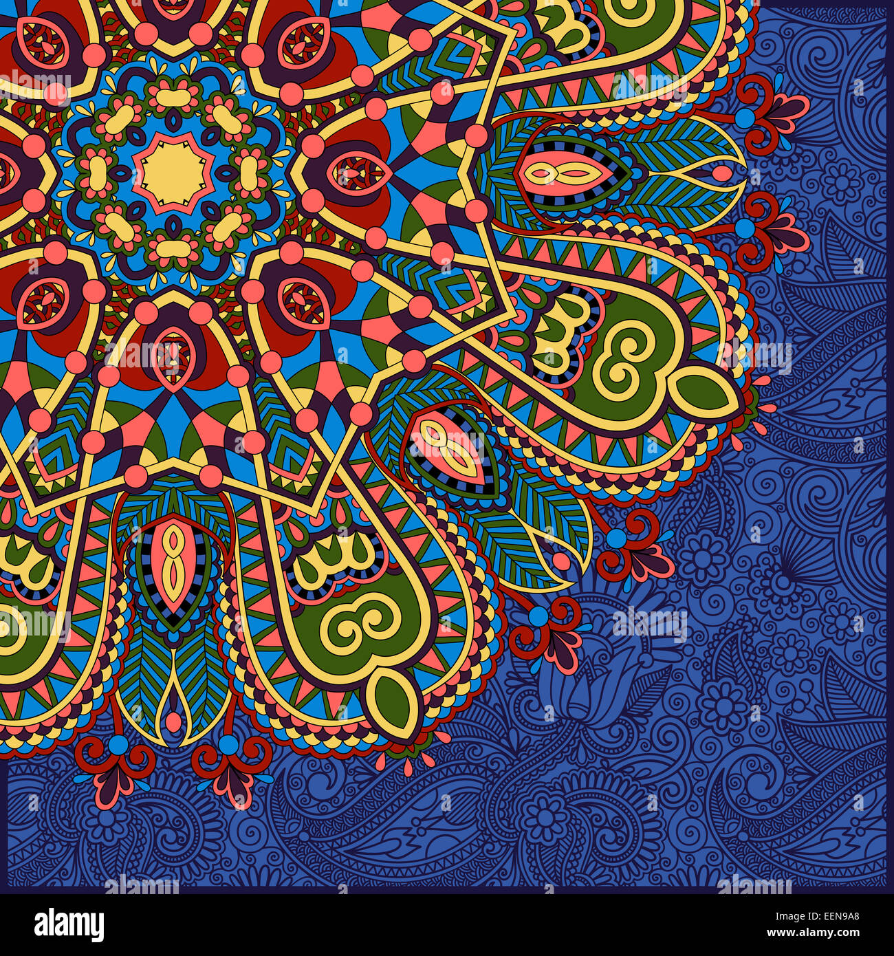 round pattern in ukrainian oriental ethnic style Stock Photo - Alamy