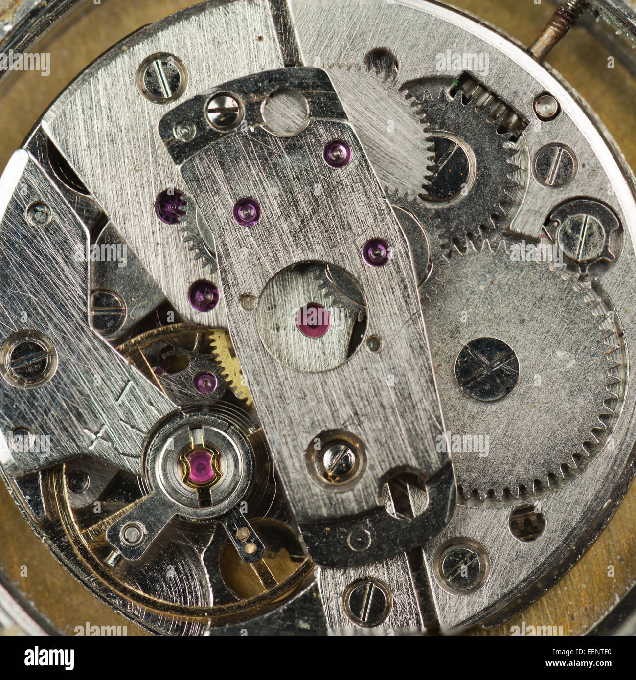 Old rusty clockwork. Macro shot. Closeup Stock Photo - Alamy
