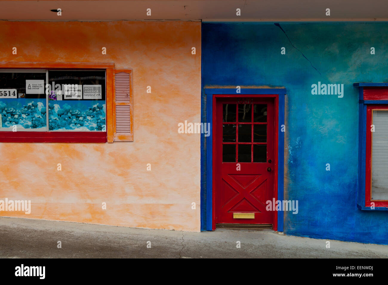Colorful shops in Anchor Bay Mendocino County California USA Stock ...