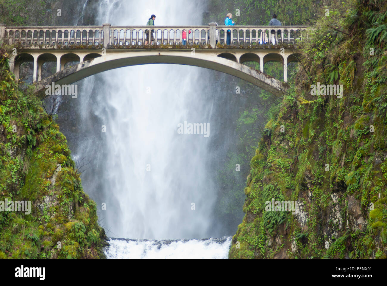 Simon Benson Footbridge crossing the lower cascade of the Multnomah ...