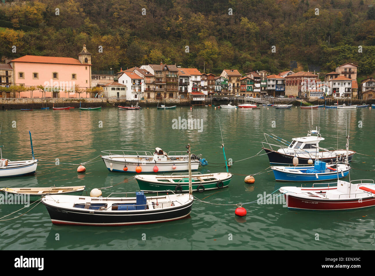Boat and port. Pasaia. Pasajes de San Juan. Guipuzcoa. Basque country ...
