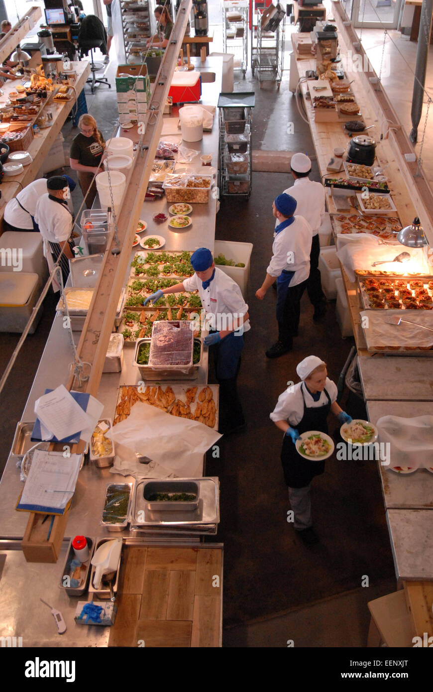 The restaurant or cafe at the Eden Project, Cornwall Stock Photo - Alamy