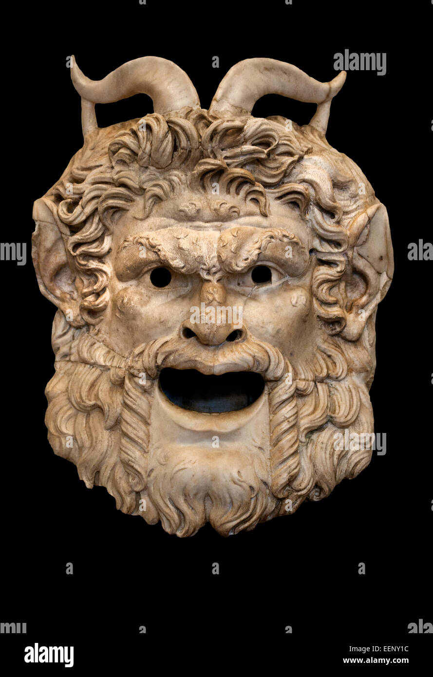Mask of a satyr II Century AD Roman Rome Capitoline Museum Italy ...