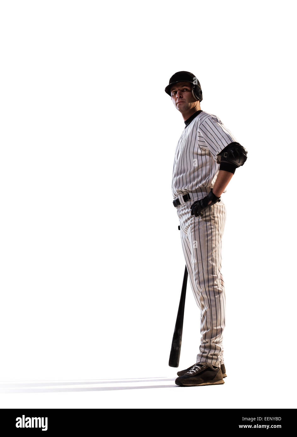 isolated on white professional baseball player in action Stock Photo ...