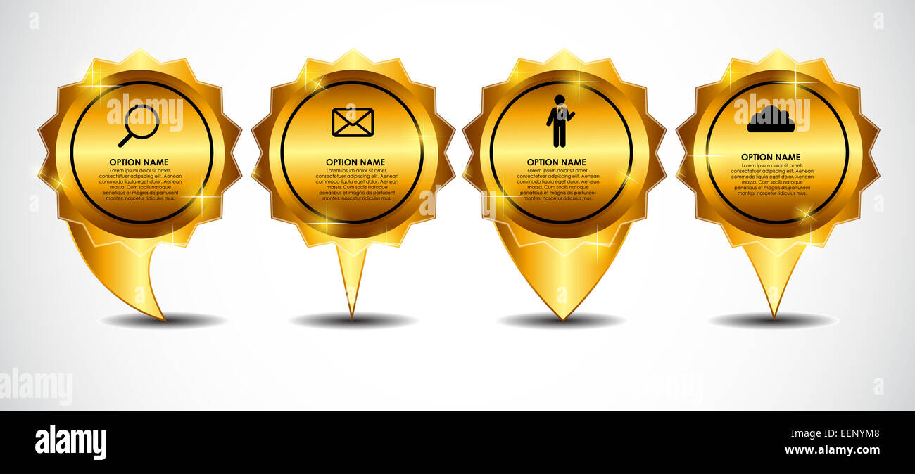 Vector gold sign label template hi-res stock photography and images - Alamy
