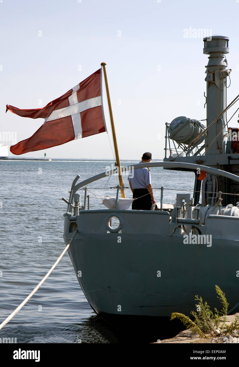 Navy cutter getting ready for sea in a Danish port Stock Photo - Alamy