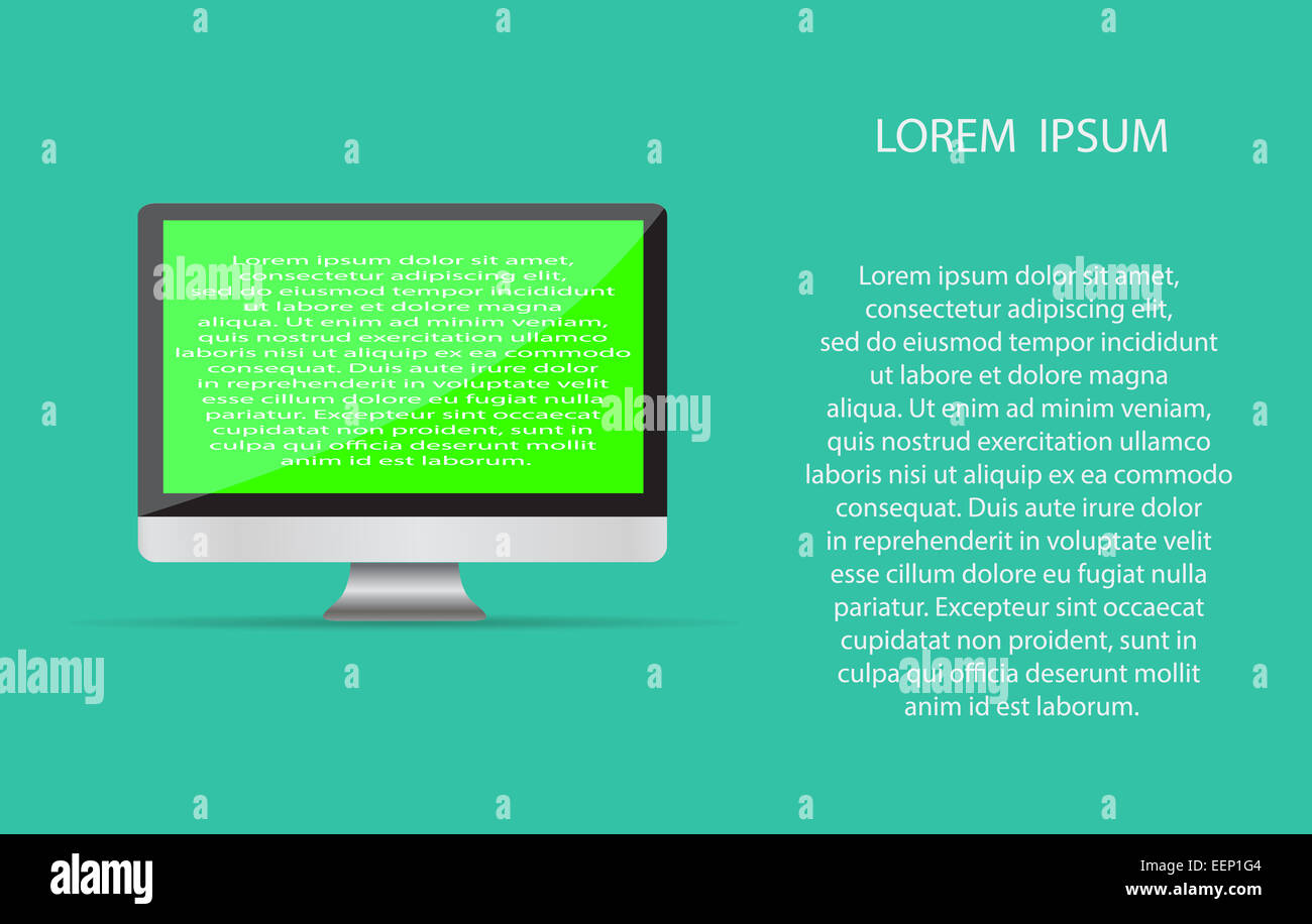 Realistic blank computer monitor icon Stock Photo - Alamy