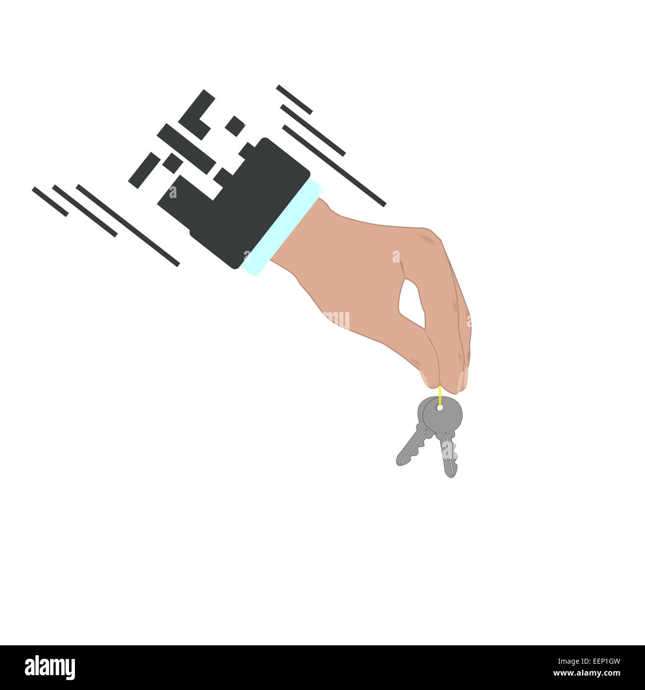 Hand holding key flat Cut Out Stock Images & Pictures - Alamy