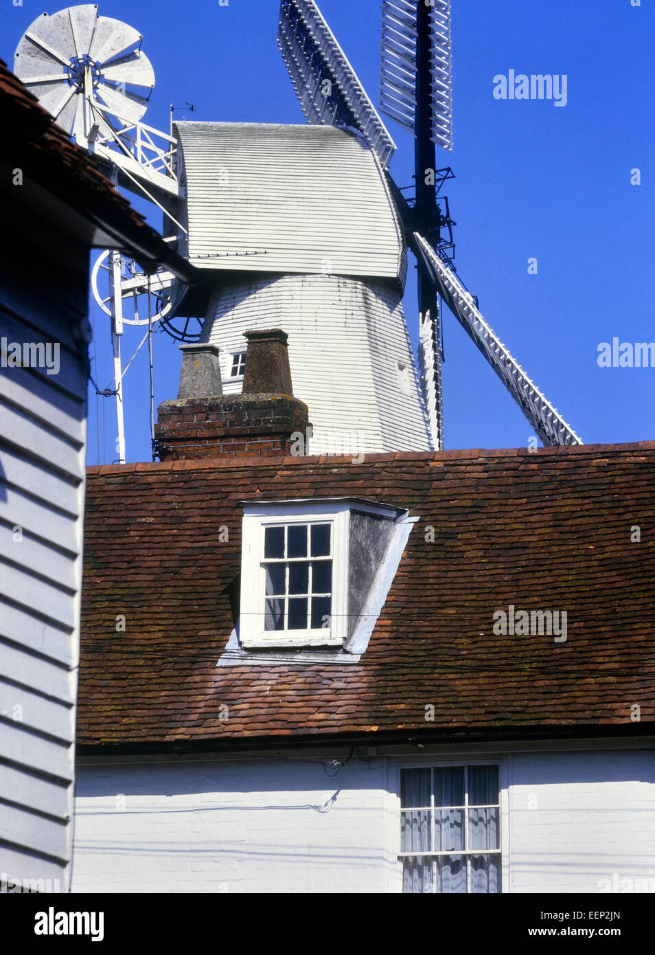 Union Mill, a Smock windmill. Cranbrook, Kent, England Stock Photo - Alamy