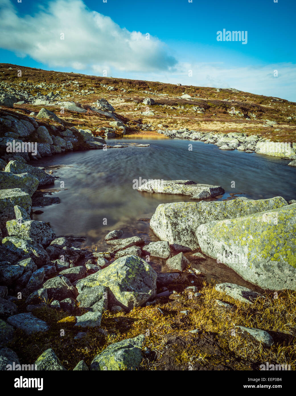 Hardangervidda, Norway - landscape on the marked path to the north east ...