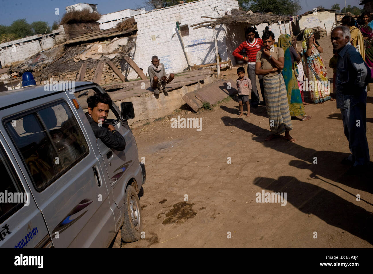 A Janani Express ambulance, Janani means “mother” in Hindi, transports ...