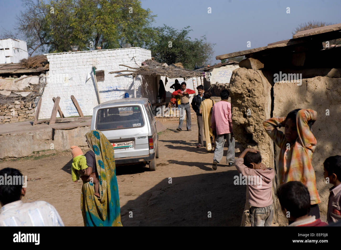A Janani Express ambulance, Janani means “mother” in Hindi, transports ...