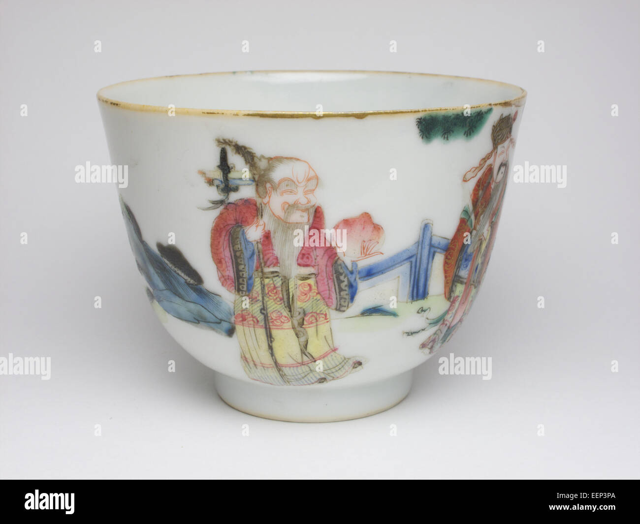 Antique 19th century Chinese famille rose porcelain tea bowl painted ...