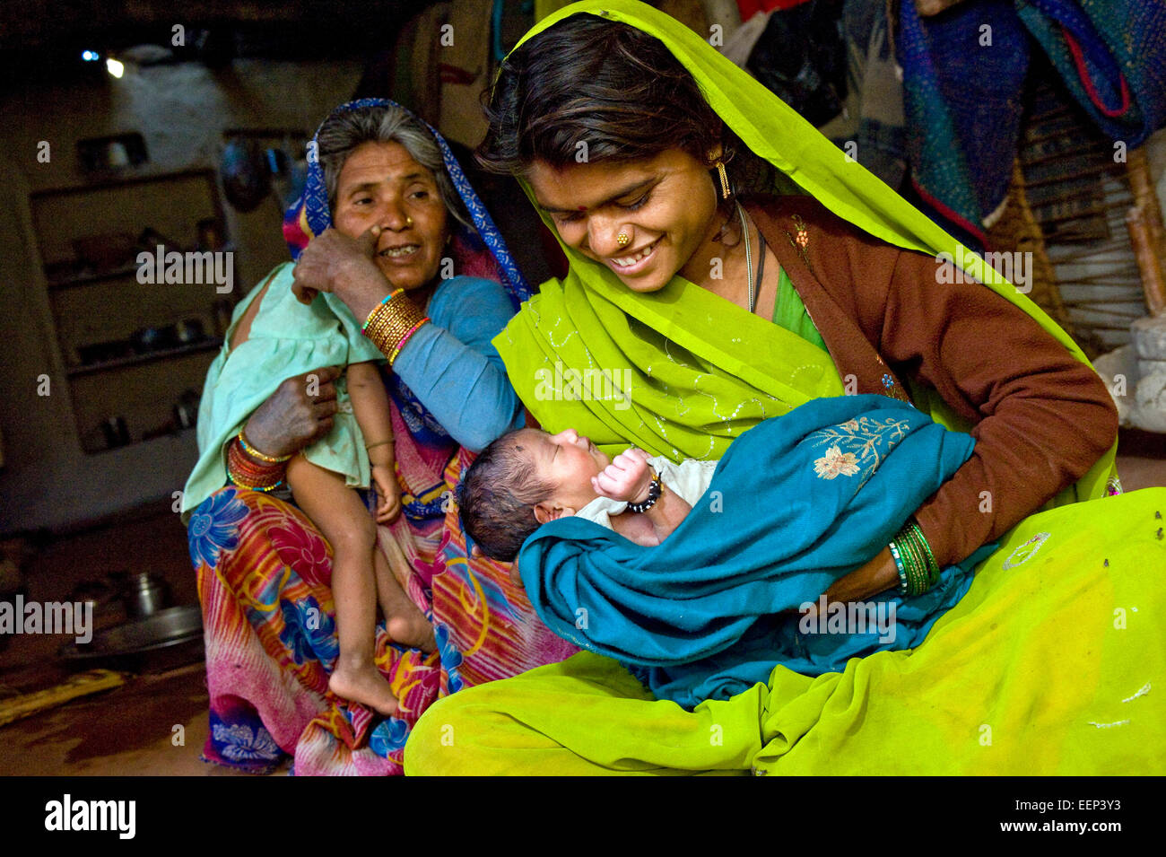 A Janani Express ambulance, Janani means “mother” in Hindi, transports ...