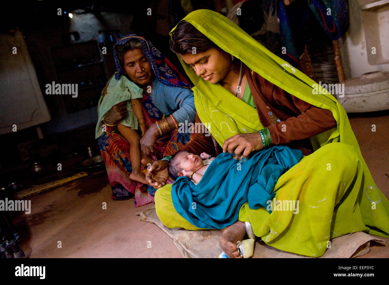 A Janani Express ambulance, Janani means “mother” in Hindi, transports ...