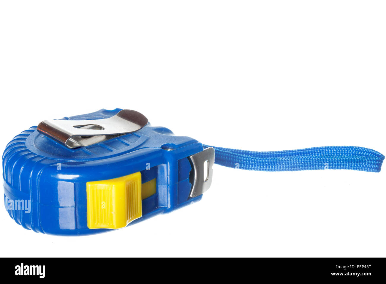 Blue construction meter for measuring. Object isolated on white ...