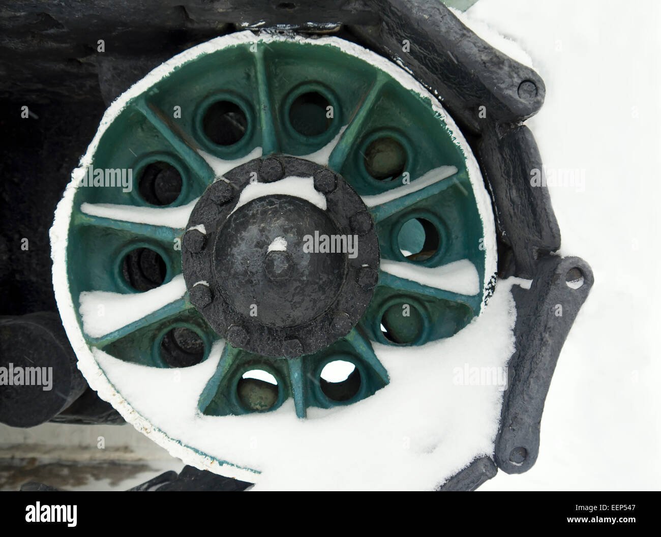 Tank Track in Snow Stock Photo - Alamy