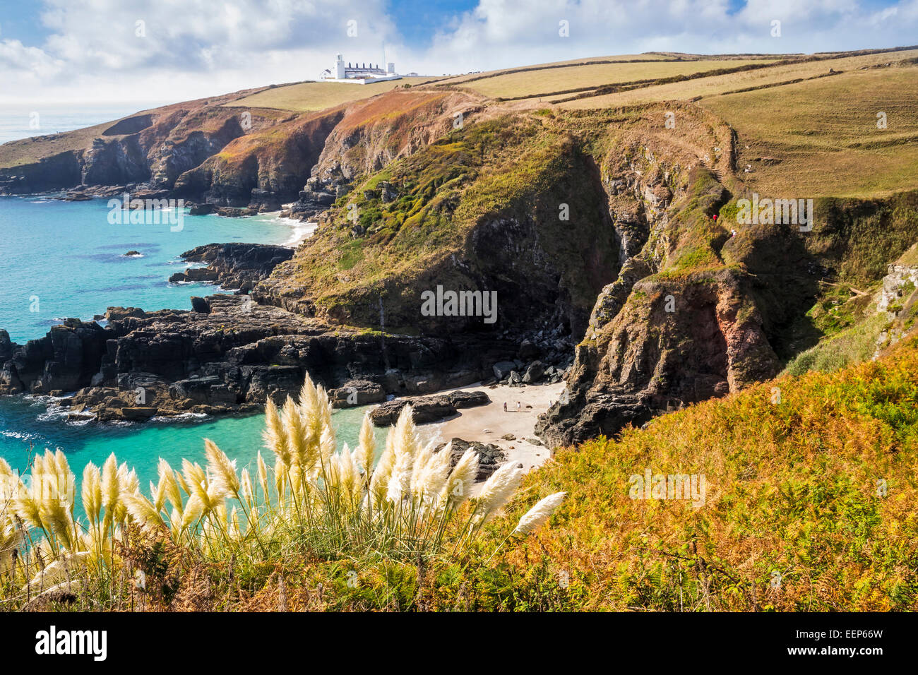 Overlooking Housel Bay with Lizard Head in the distance Cornwall ...