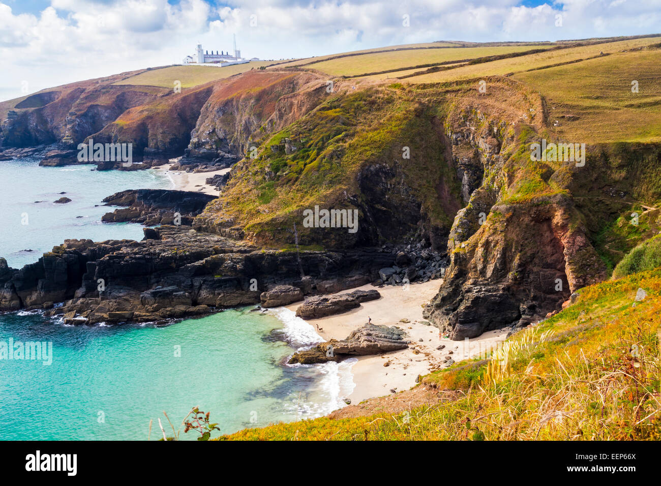 Overlooking Housel Bay with Lizard Head in the distance Cornwall ...