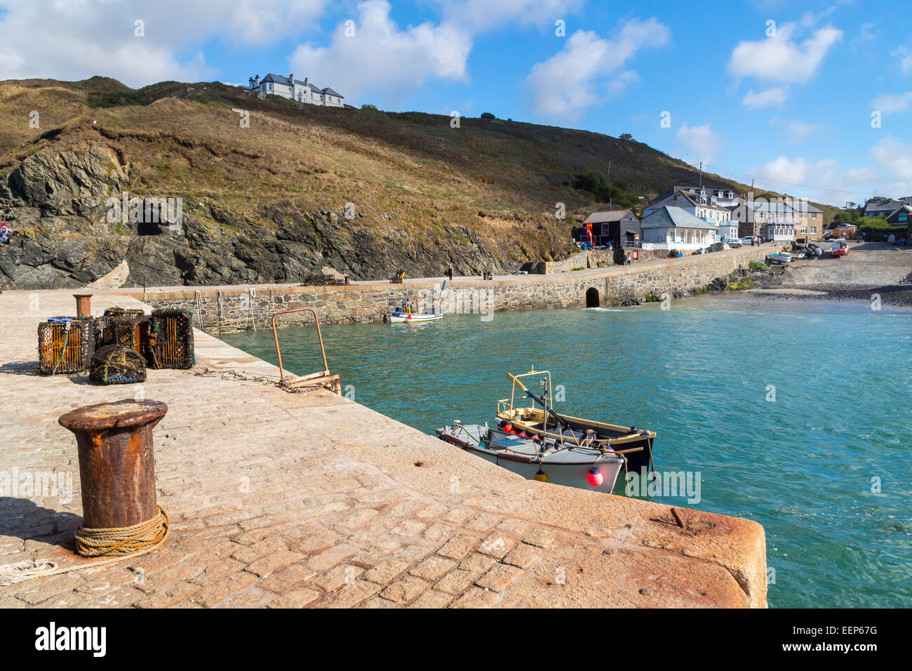 The small boat harbour at Mullion Cove Cornwall England UK Europe Stock ...
