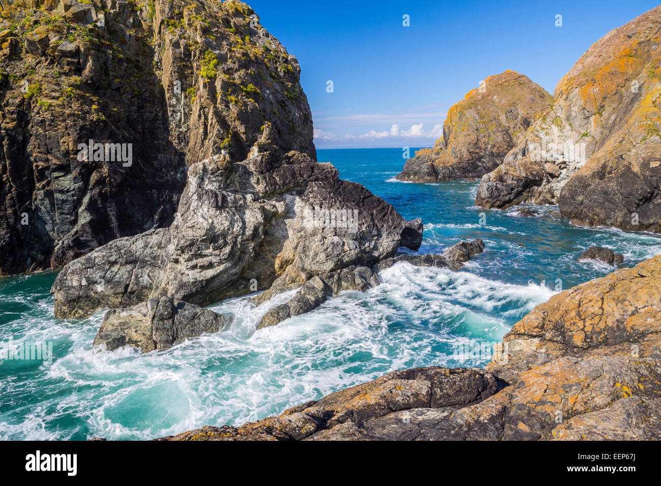 Coastline at Mullion Cove Cornwall England UK Europe Stock Photo - Alamy