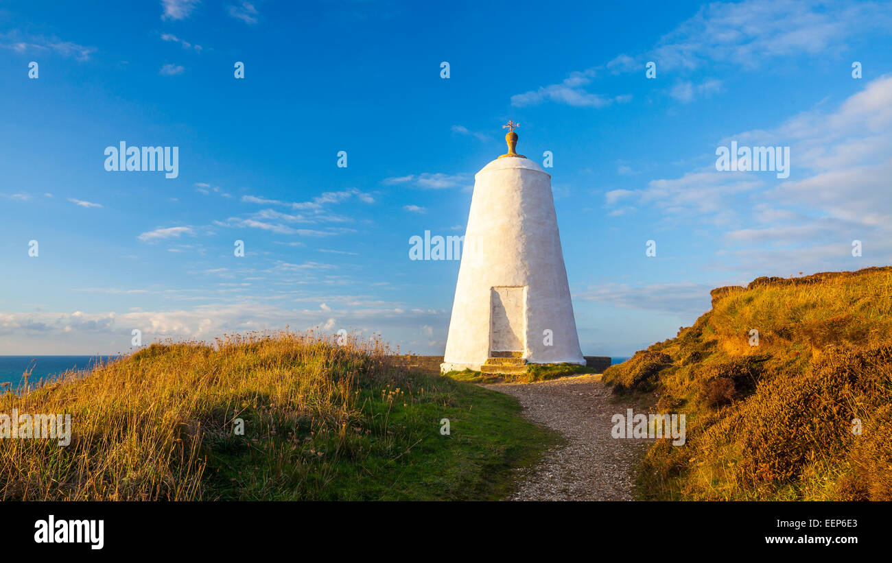 The pepperpot daymark on Lighthouse Hill Portreath Cornwall. Once used ...