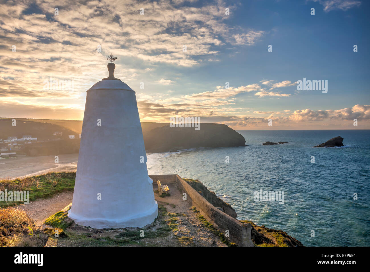 The pepperpot daymark on Lighthouse Hill Portreath Cornwall. Once used ...