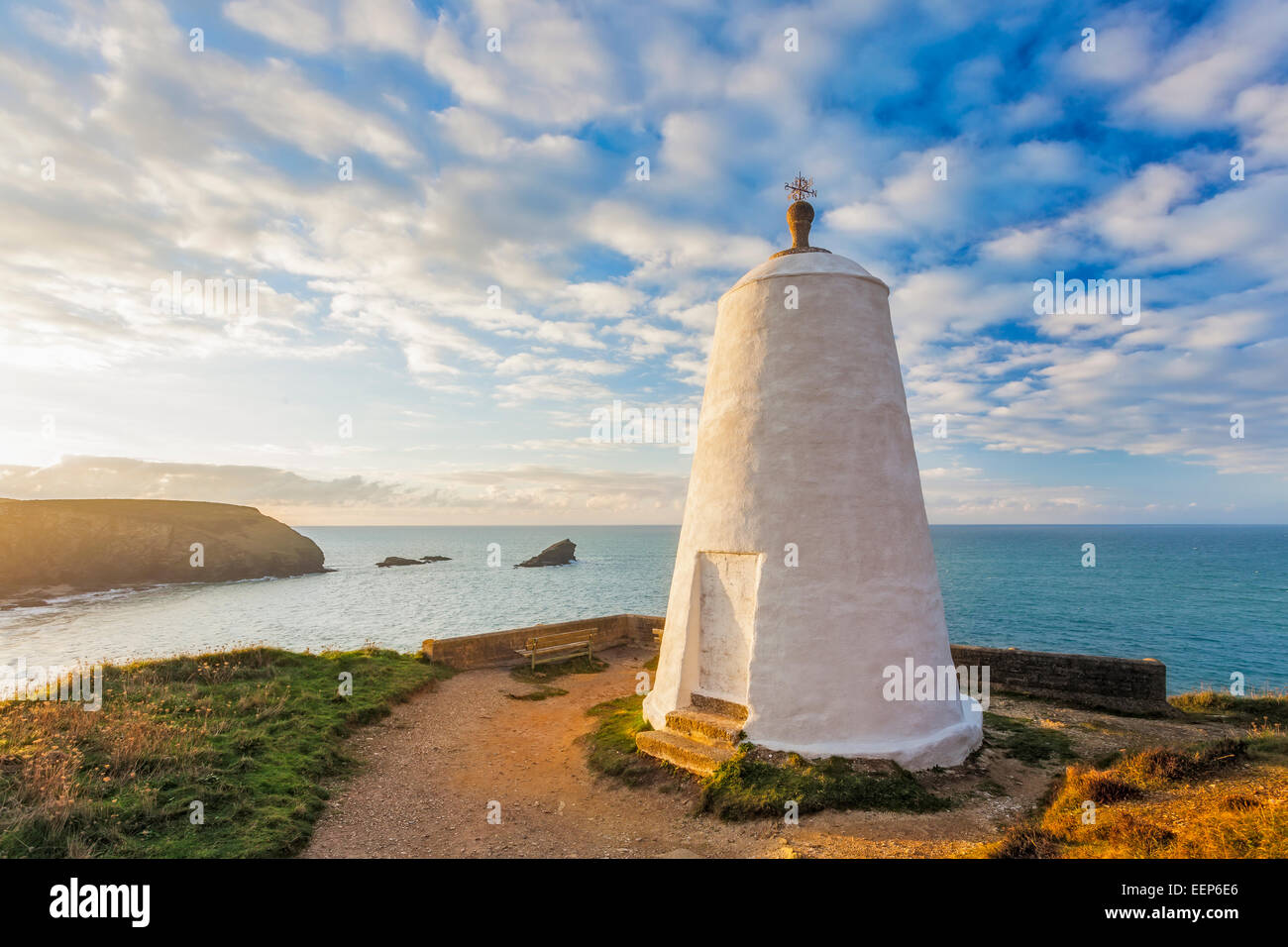 The pepperpot daymark on Lighthouse Hill Portreath Cornwall. Once used ...