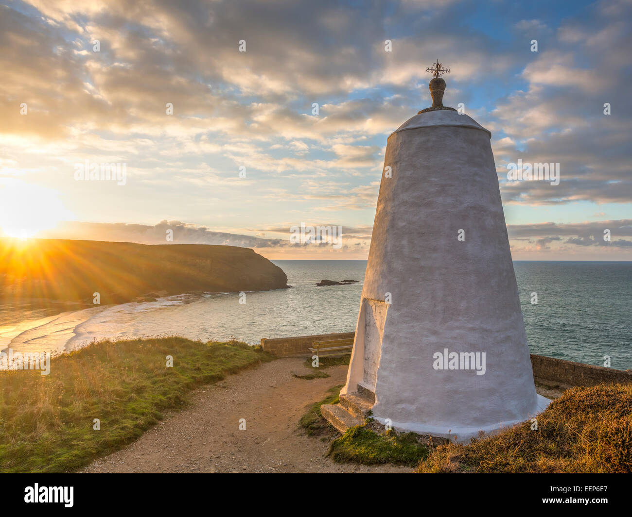 The pepperpot daymark on Lighthouse Hill Portreath Cornwall. Once used ...