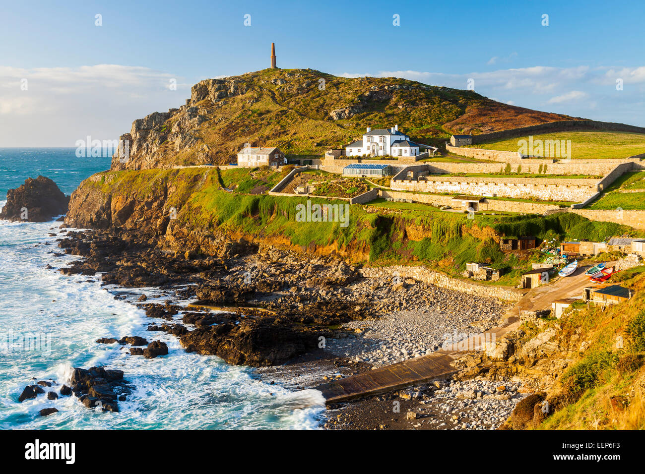 Overlooking Priests Cove at Cape Cornwall near St Just Cornwall England ...