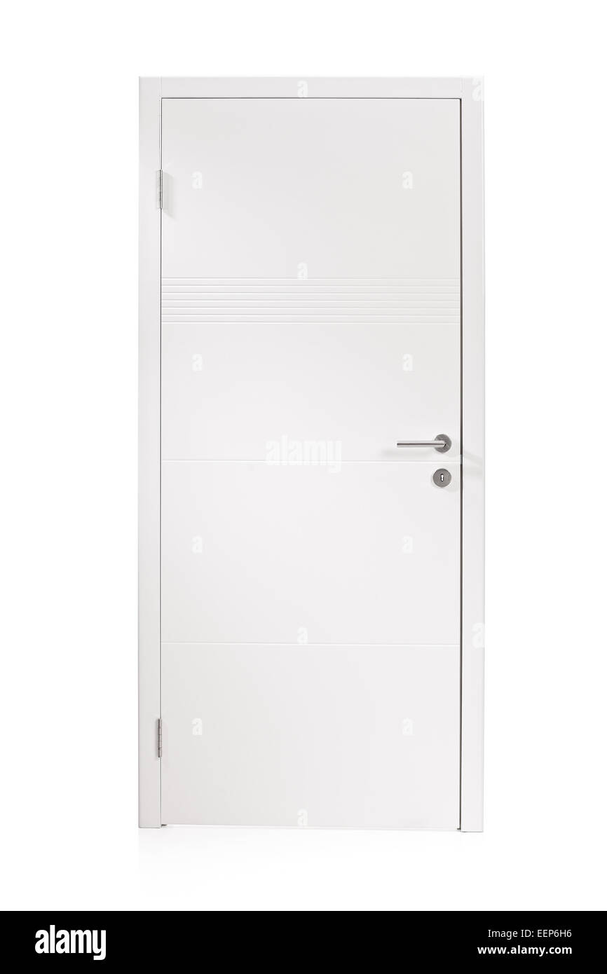 Studio shot of a white wooden door isolated on white background Stock ...