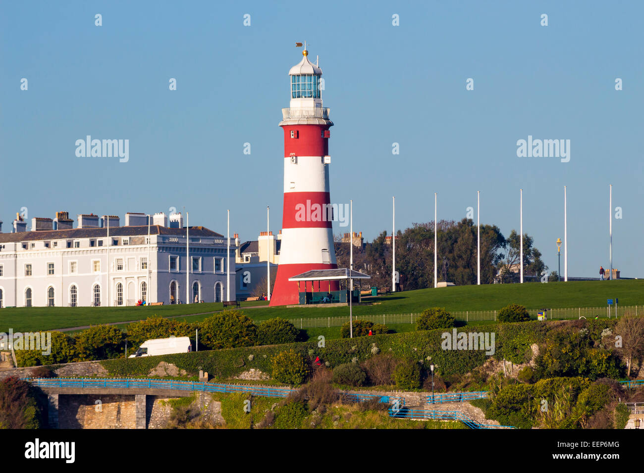 Views across to Plymouth Hoe and Smeaton's Tower from Mount Batten ...