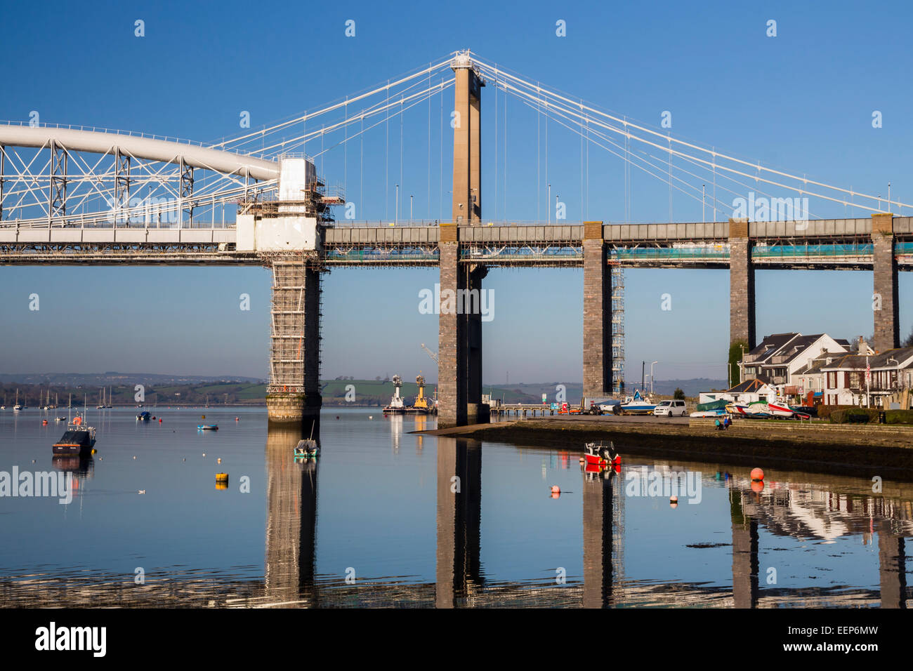 Royal Albert Bridge designed by Isambard Kingdom Brunel as seen from ...