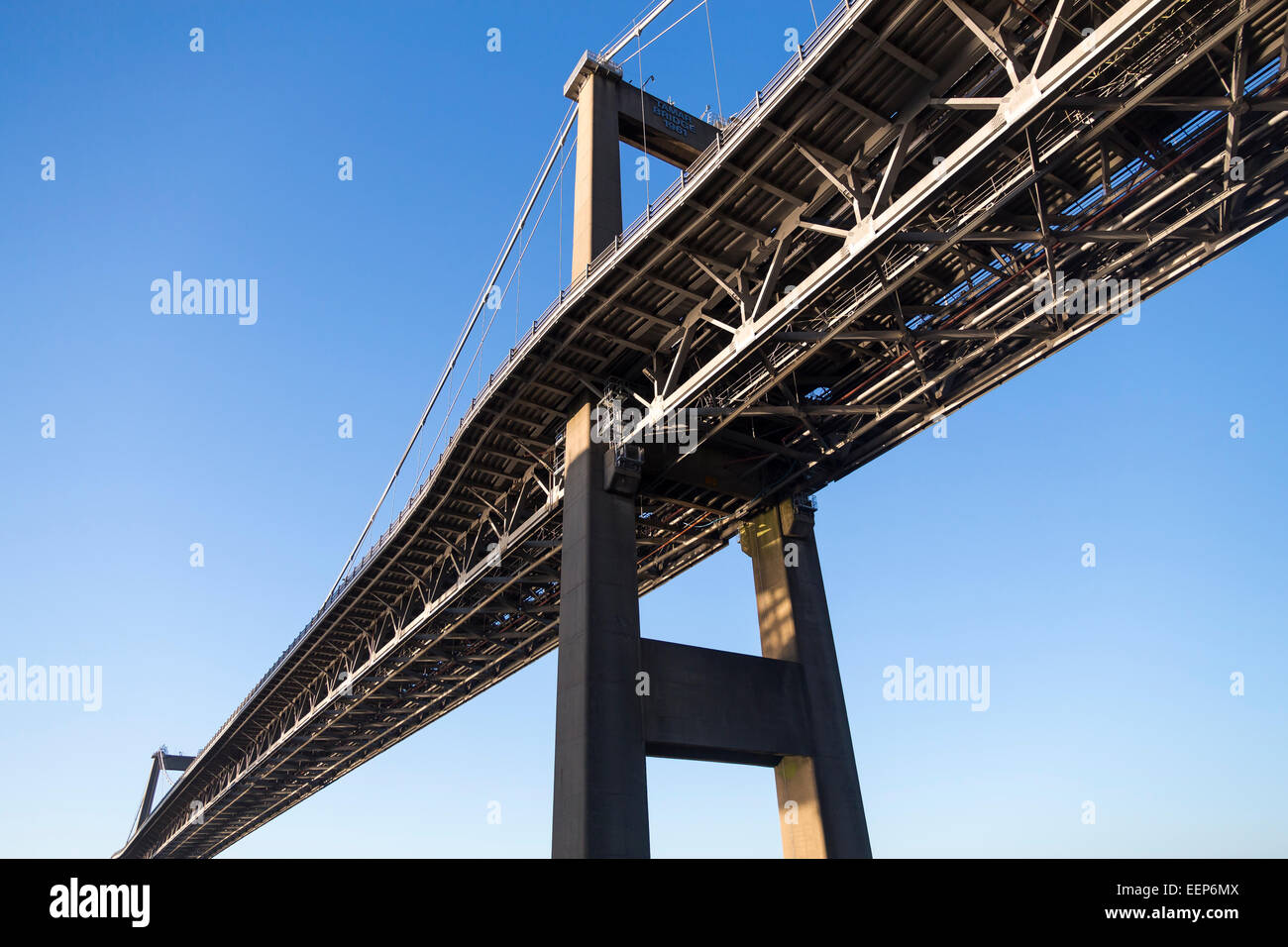 The road bridge over the River Tamar seen from Saltash Passage Plymouth ...