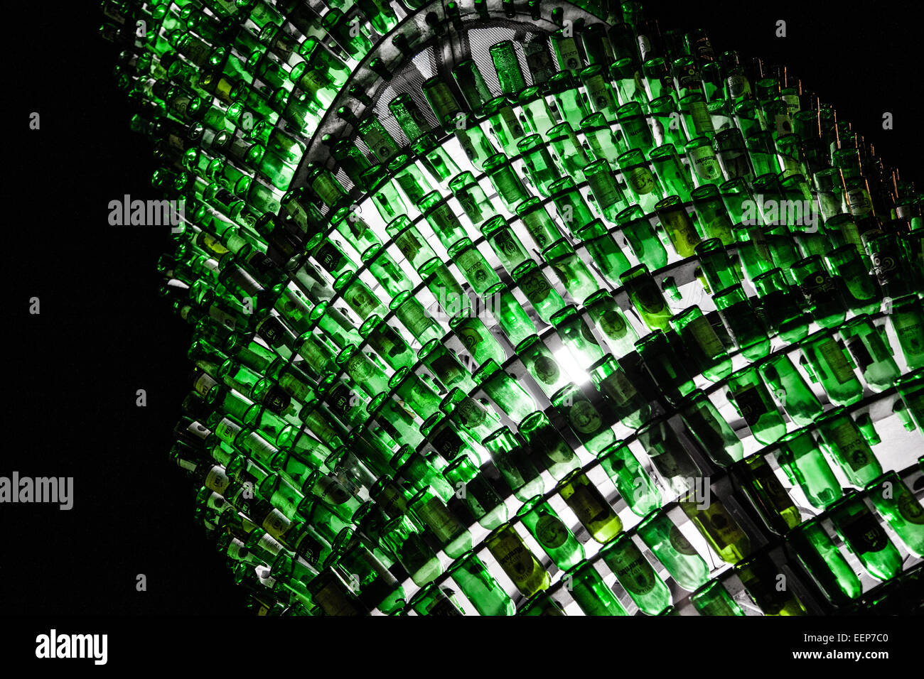 Cider bottles tower in Gijon, Asturias, Spain Stock Photo - Alamy