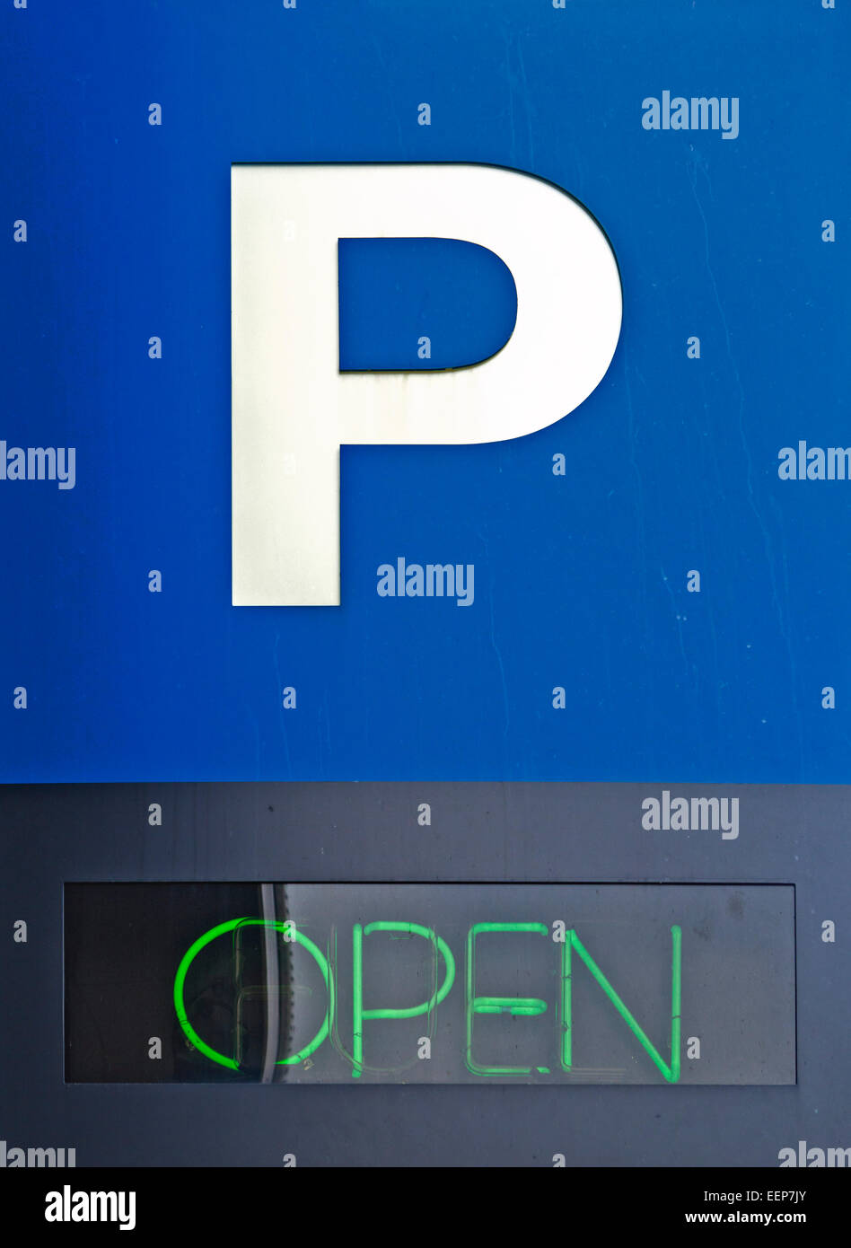 Sign outside a parking garage, USA Stock Photo - Alamy