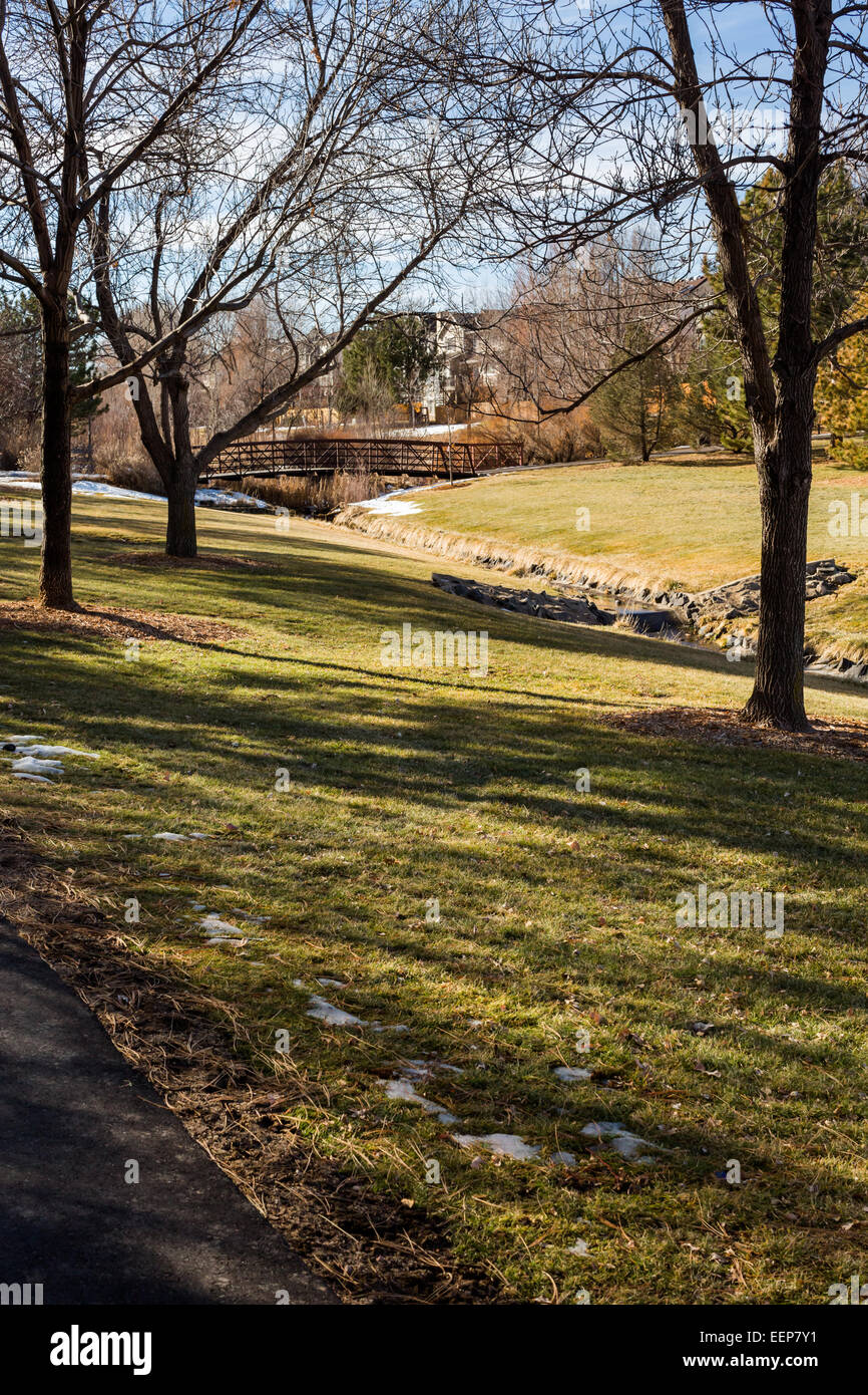 Typical suburban American park in late January Stock Photo - Alamy