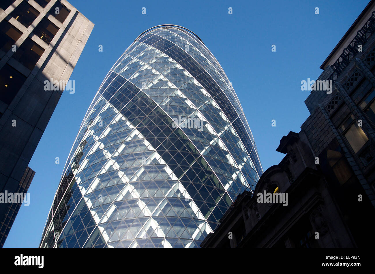 Swiss Re Building, also known as The Gherkin (designed by Norman Foster ...