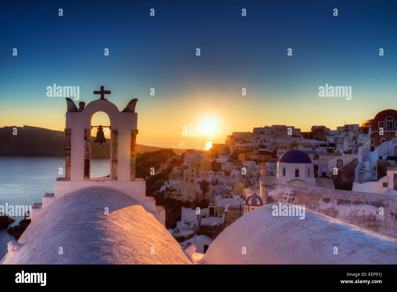 Oia village at sunset hi-res stock photography and images - Alamy