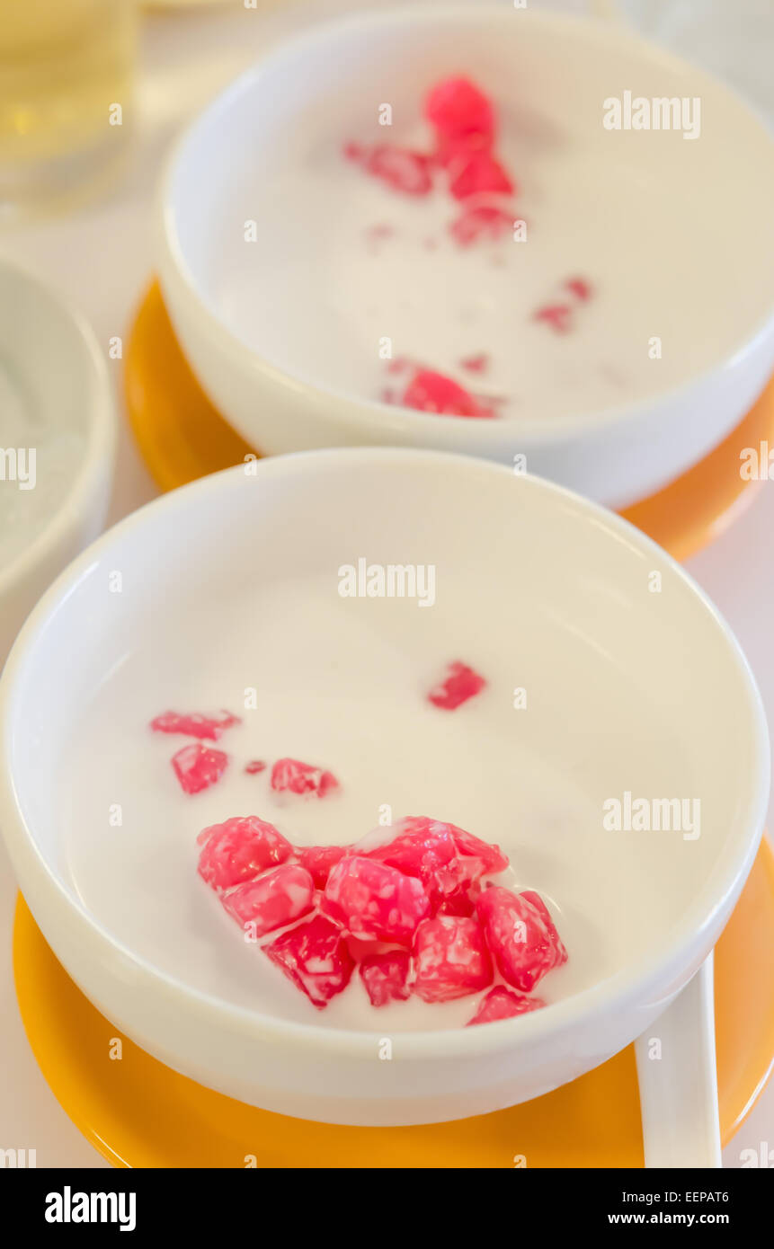 Stuffed Water Chestnut in Syrup and Coconut Milk Stock Photo - Alamy