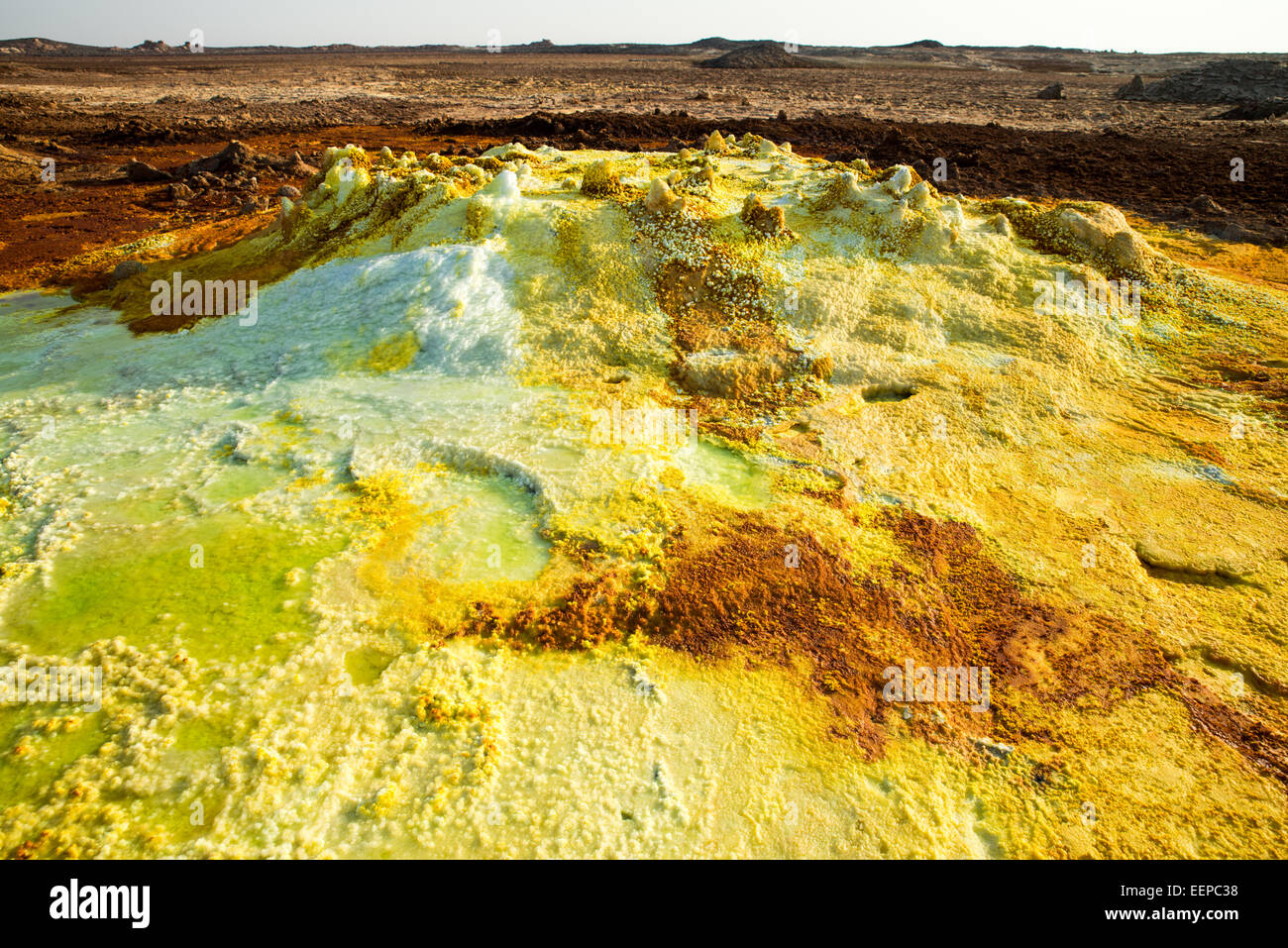 Saltwater Lake, Dallol, Danakil Desert, Ethiopia, Africa Stock Photo ...