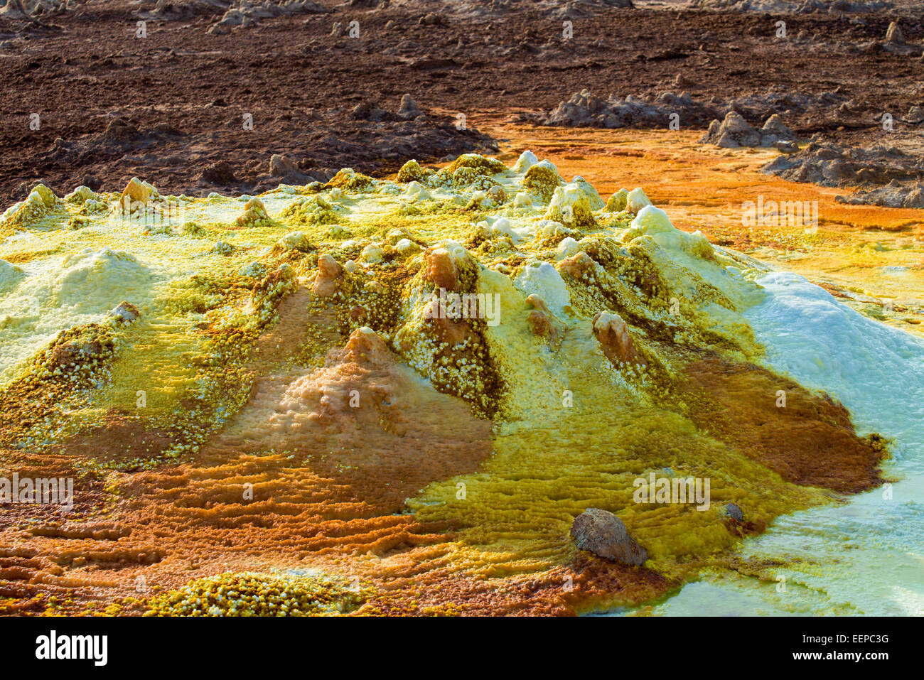 Saltwater Lake, Dallol, Danakil Desert, Ethiopia, Africa Stock Photo ...