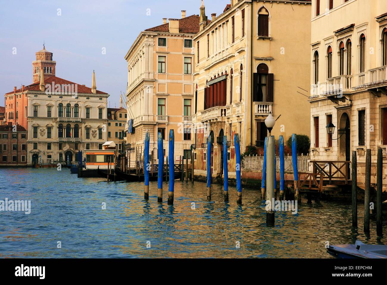 Grand Canal of Venice and docks Stock Photo - Alamy