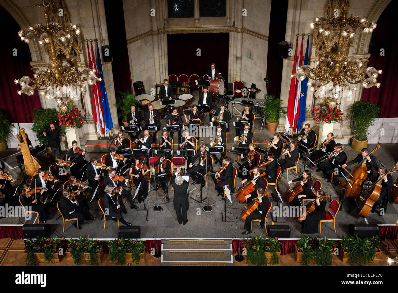 Vienna, Austria. 20th Jan, 2015. Conductor Michael Tomaschek and Franz ...